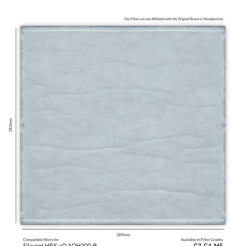 Polypipe SILAVENT HRX-aQ AQH200-B Compatible Replacement Filter Set ...